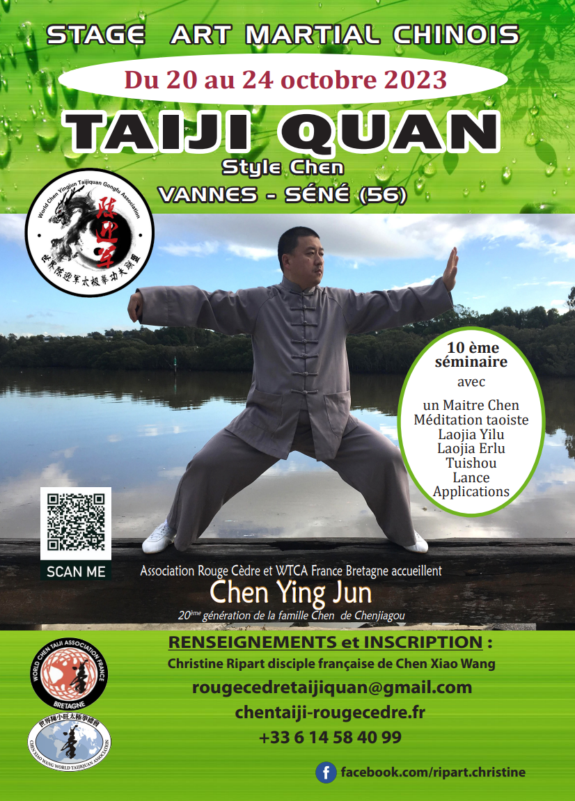 Prochain stage avec Maître Chen Ying Jun du 20 au 24 octobre 2023 - Taiji Laojia